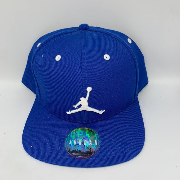 Jordan | Accessories | Air Jordan White Royal Blue Jumpman Hat Snapback ...